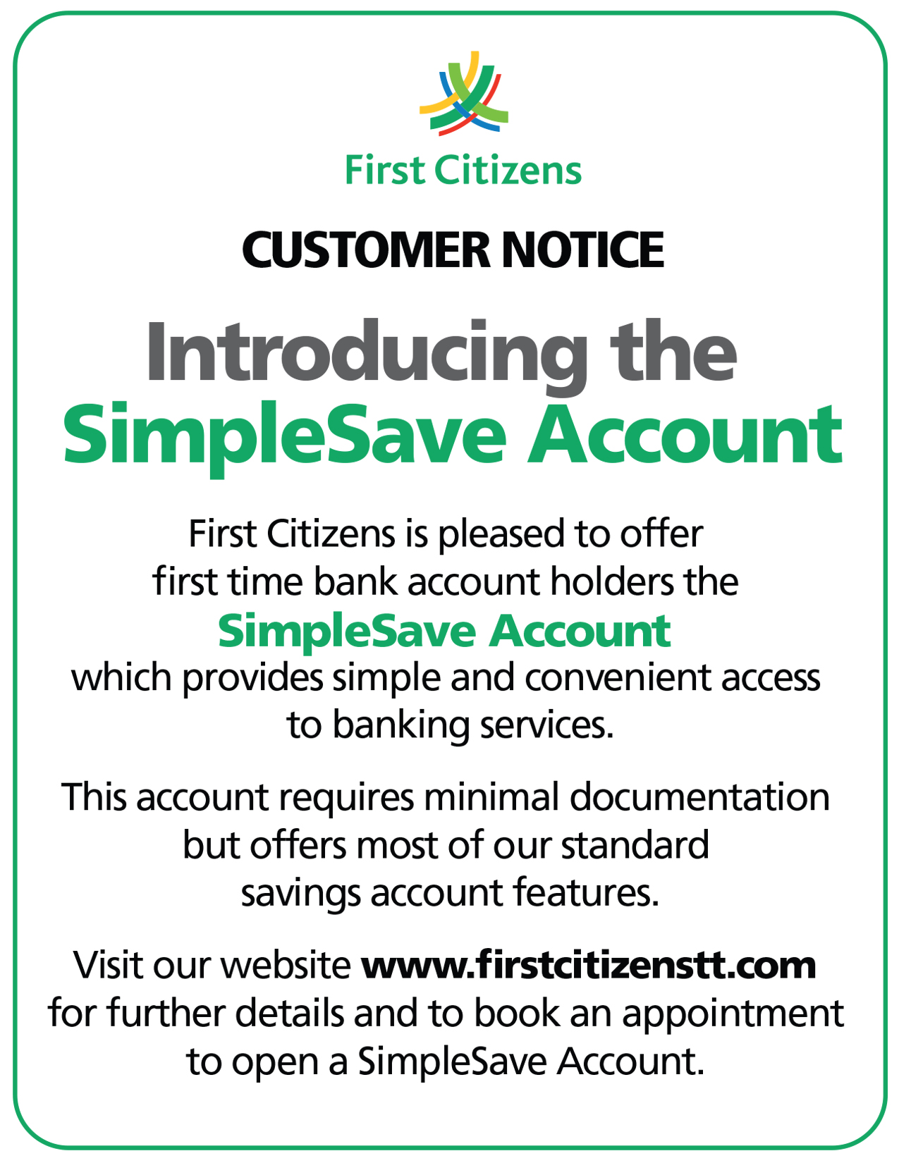 SimpleSave Account - Trinidad and Tobago
