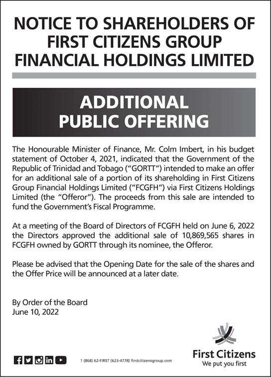 Notice to Shareholders of First Citizens Group Financial Holdings ...